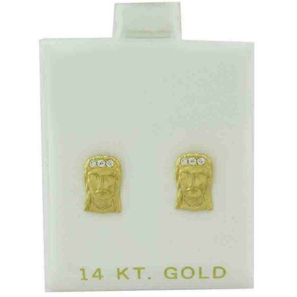 Jewelry | Created Jesus Face Stud Earrings 14k Yellow Gold | Poshmark